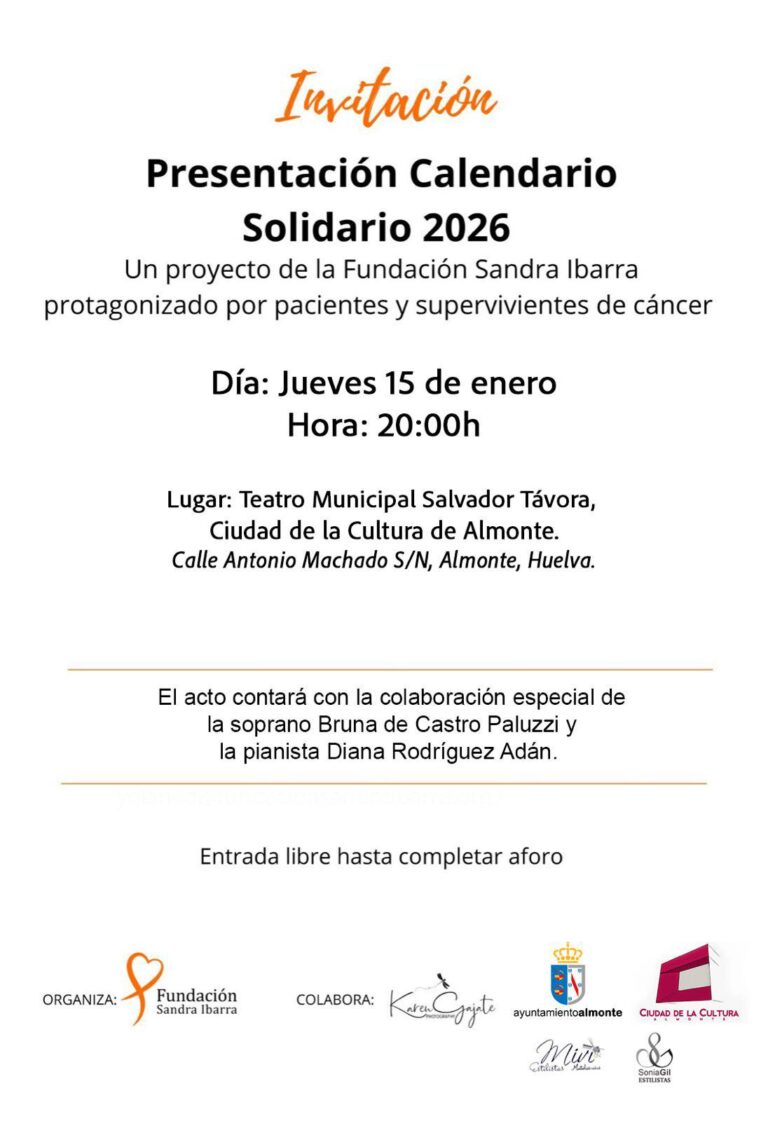 PRESENTACIÓN CALENDARIO SOLIDARIO 2026. ALMONTE - Turismo de Almonte